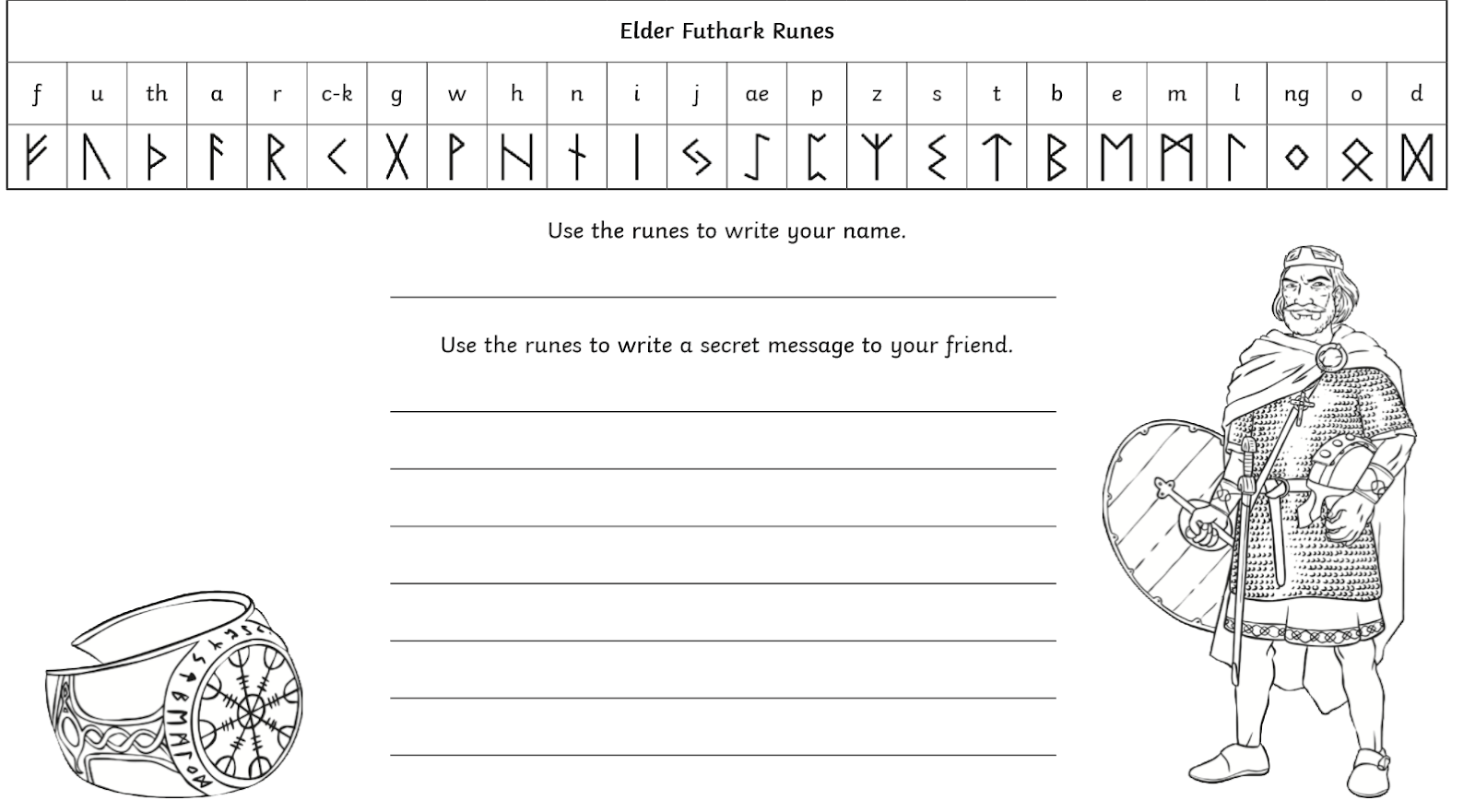 Year 4: Runes...the Anglo-saxon alphabets
