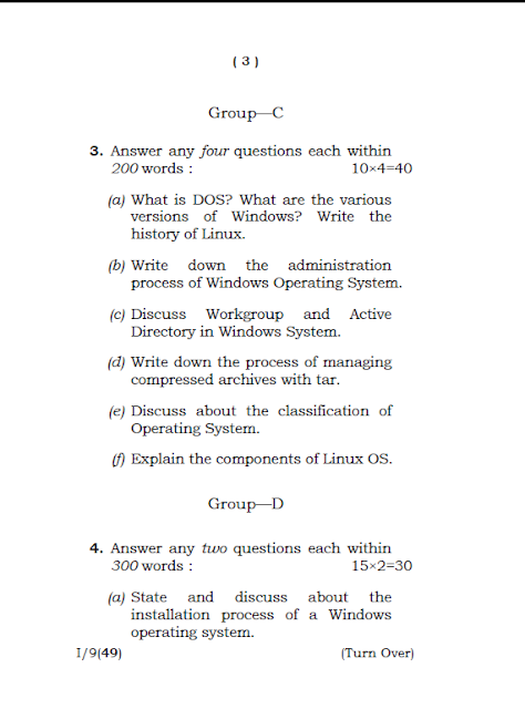 OSPU CSP DCS DWD operating system basics Dec 2019 Question Paper ...