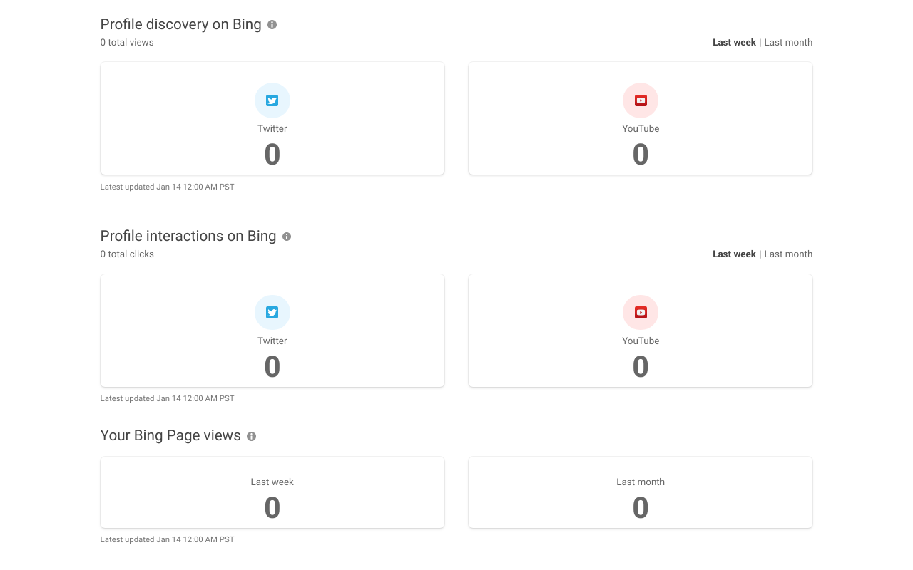 Set up a Bing Page for your public persona or business brand