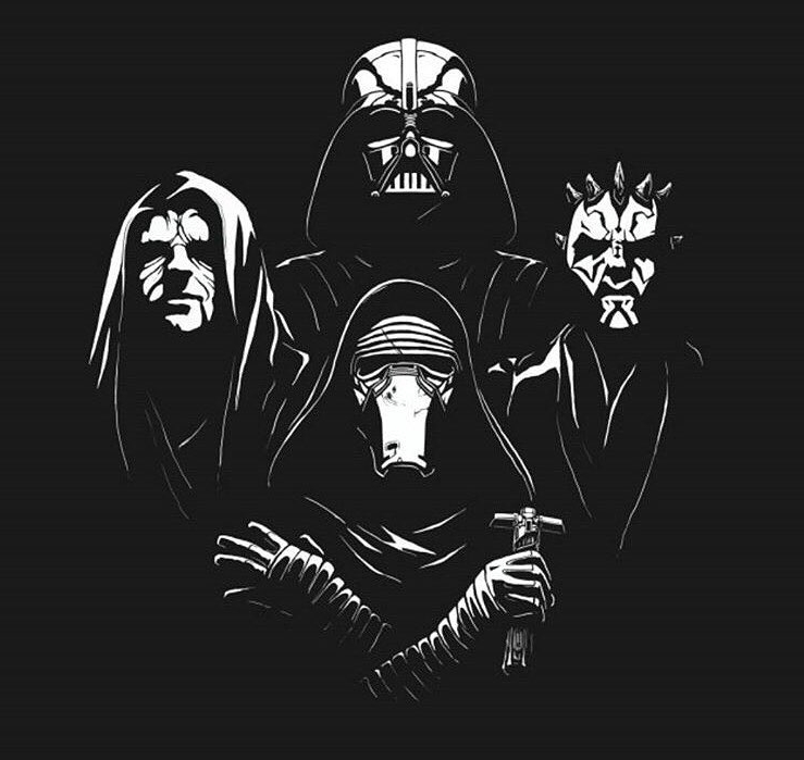 Darth Vader Poster Estilo El Padrino De Los 4 Sith Sidious Vader Kylo Ren Y Maul