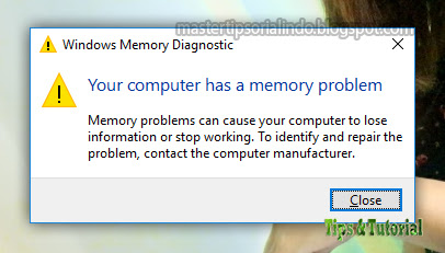 Cara Memperbaiki Error Your computer has a memory problem di Windows 10 ...