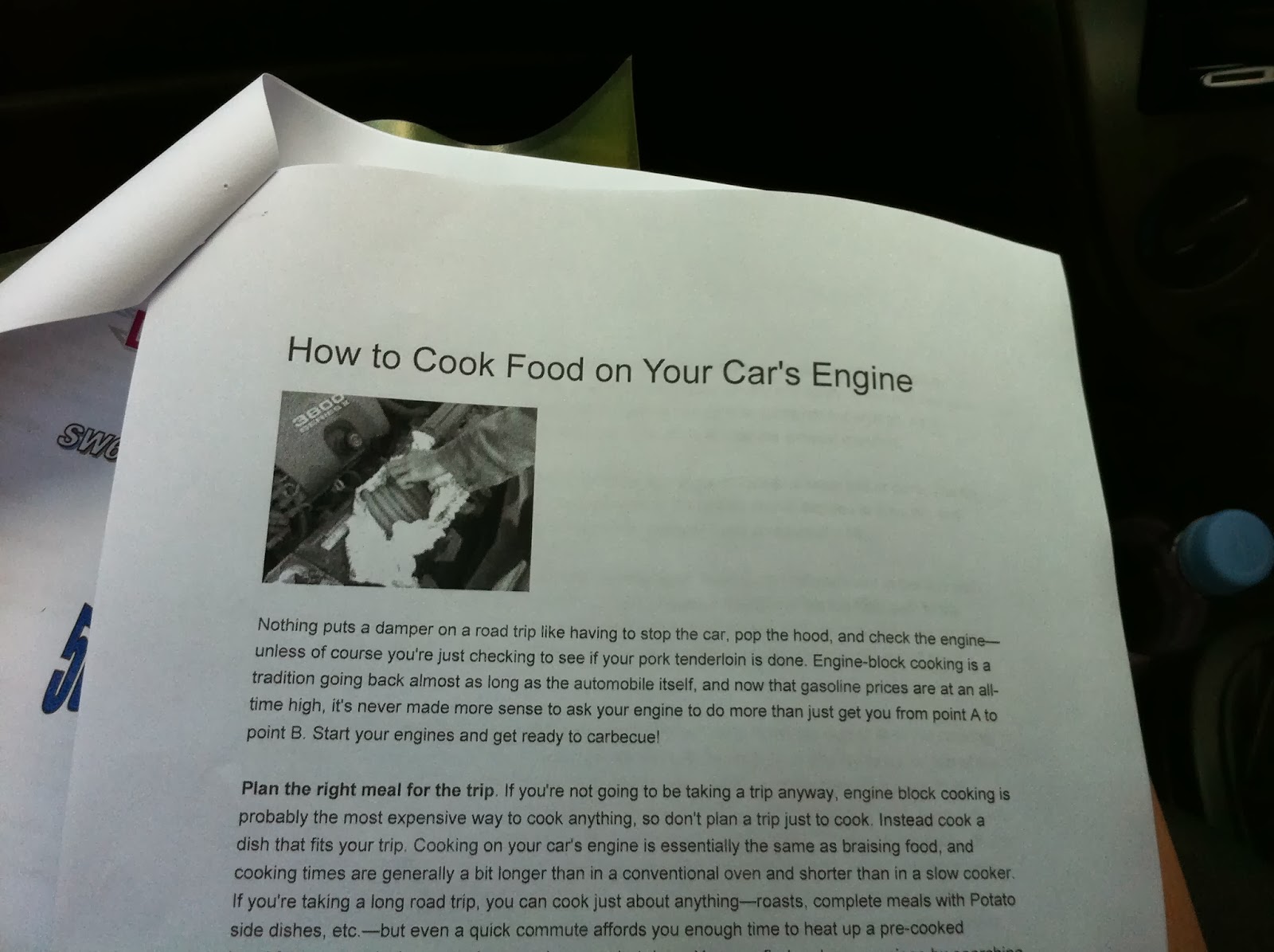 loving, laughing and living life...: car engine cooking...