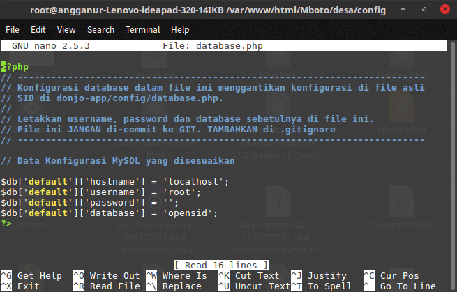 Menginstall OpenSID - CREATE-SCRIPT - ANGGA BLC TELKOM