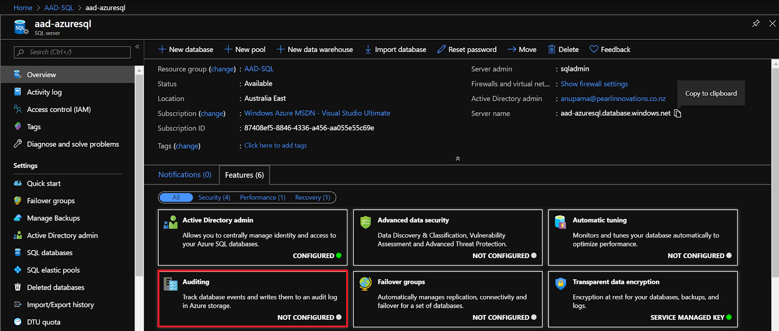 Anupama Natarajan: Data Platform Tips 13 - Auditing on Azure SQL Database