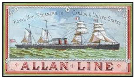 'ZIEN EN WETEN': ALLAN LINE ROYAL MAIL STEAMERS. (ENGELAND)