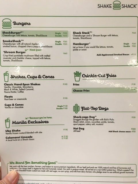 ERICJAZ FOODIES: SHAKE SHACK (PHILIPPINES)