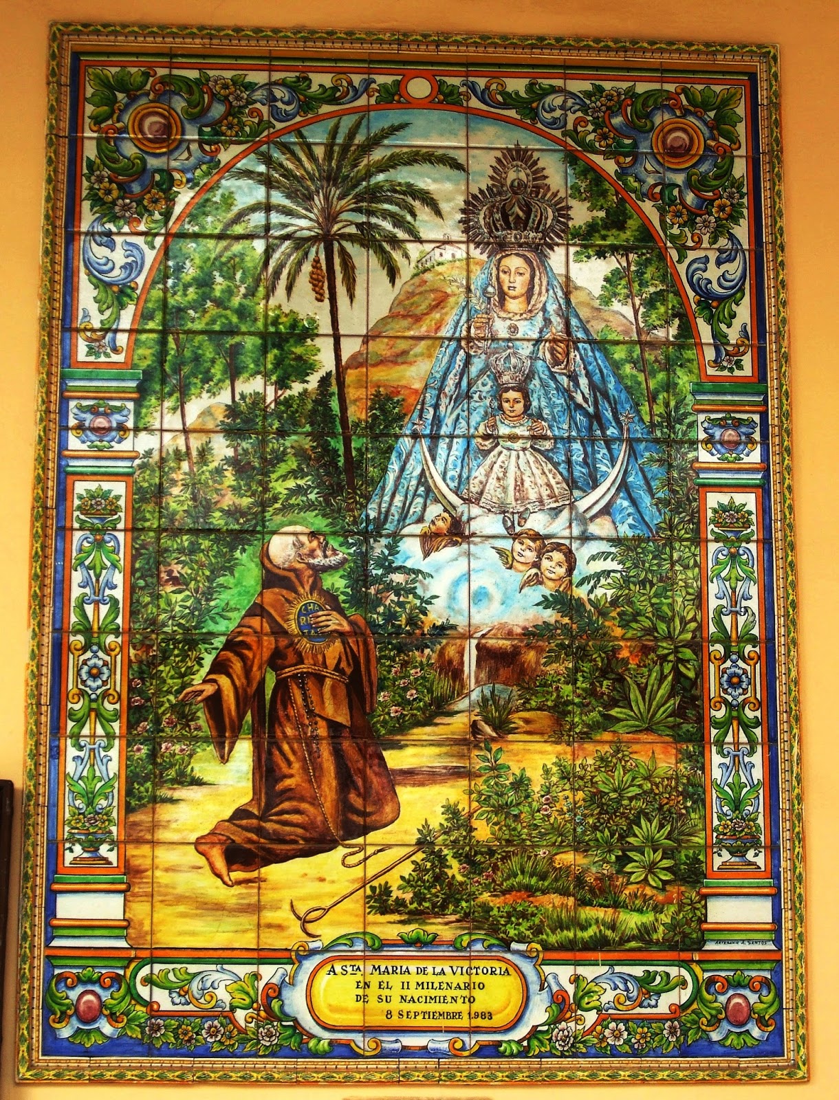 Mosaicos : 4.155.- Mosaico Aparición de la Virgen de la Victoria a San ...