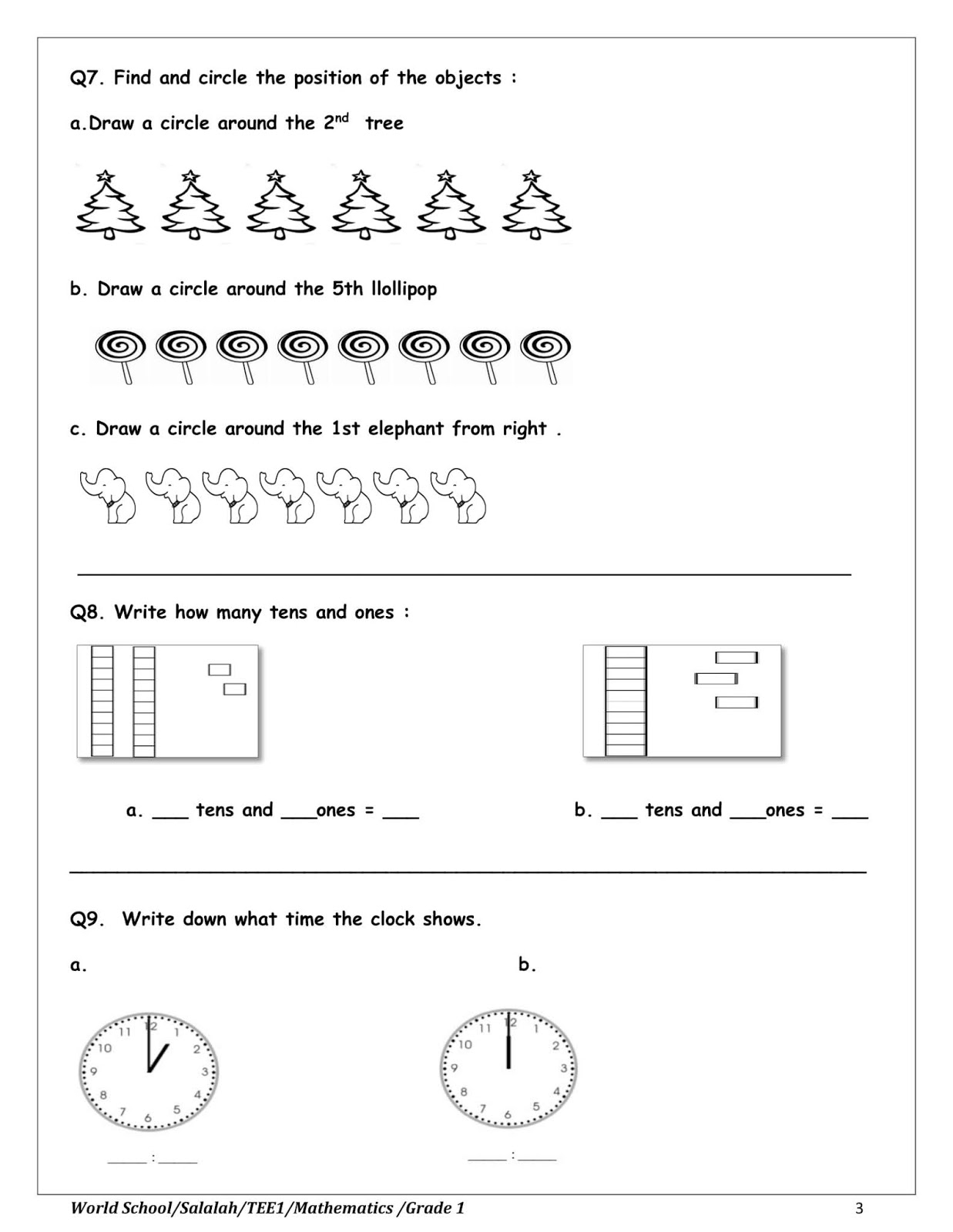 Birla World School Oman Revision Worksheet For Grade 1 23 12 2019 birla-world-school-oman-revision-worksheet-for-grade-1-23-12-2019