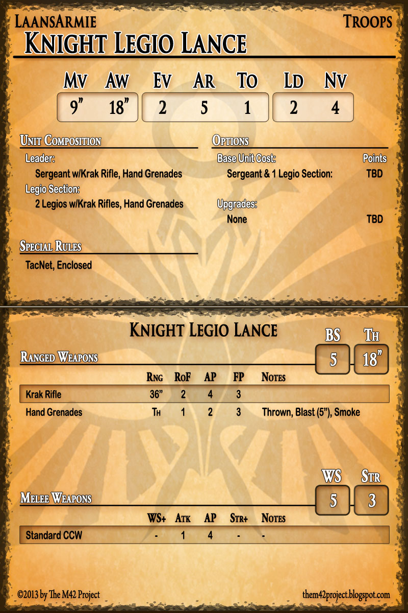 WarStrike: The M42 Project: Unit Stat Cards Are Done (For Now)