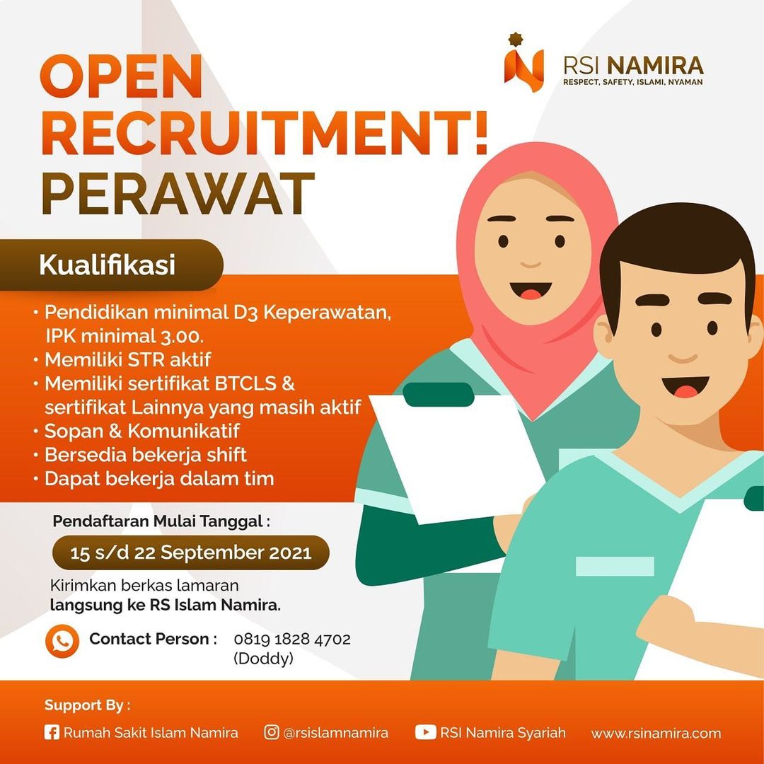 Lowongan Kerja Rumah Sakit Islam Namira Selong Lombok Timur NTB - NesiaNet