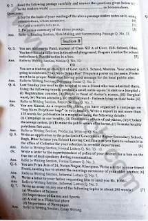 MP Board sample paper class 12th English