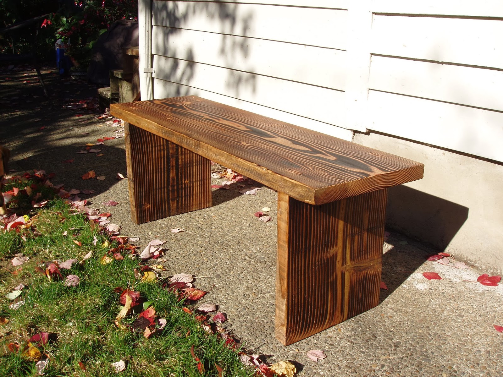 driftedge woodworking: Driftwood Spruce Shou-Sugi-Ban Bench. $175.00