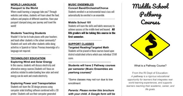 Western Hills Middle School: PATHWAY BROCHURE