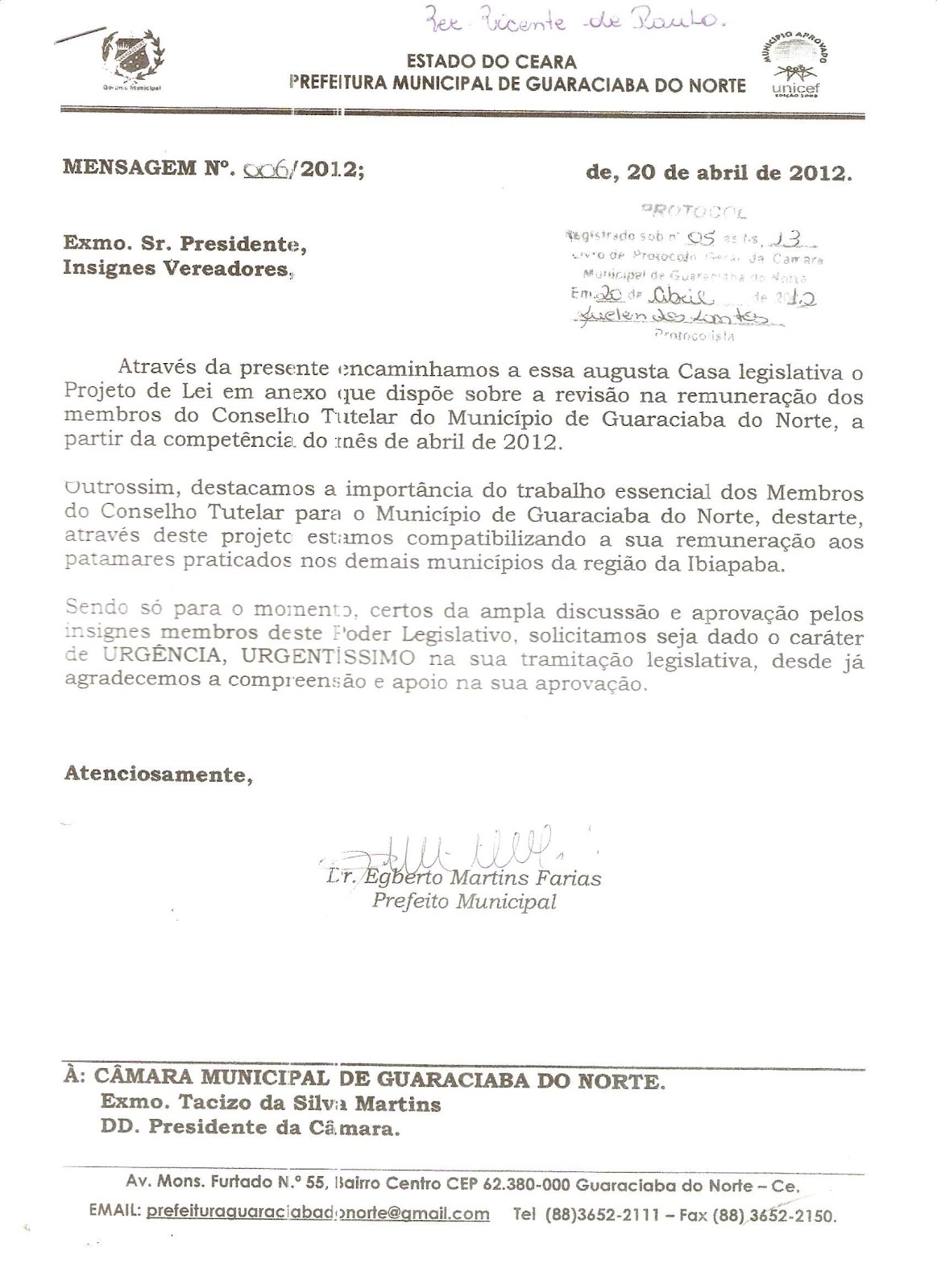 Vicente Do Pt Reajuste Salarial Para O Conselho Tutelar