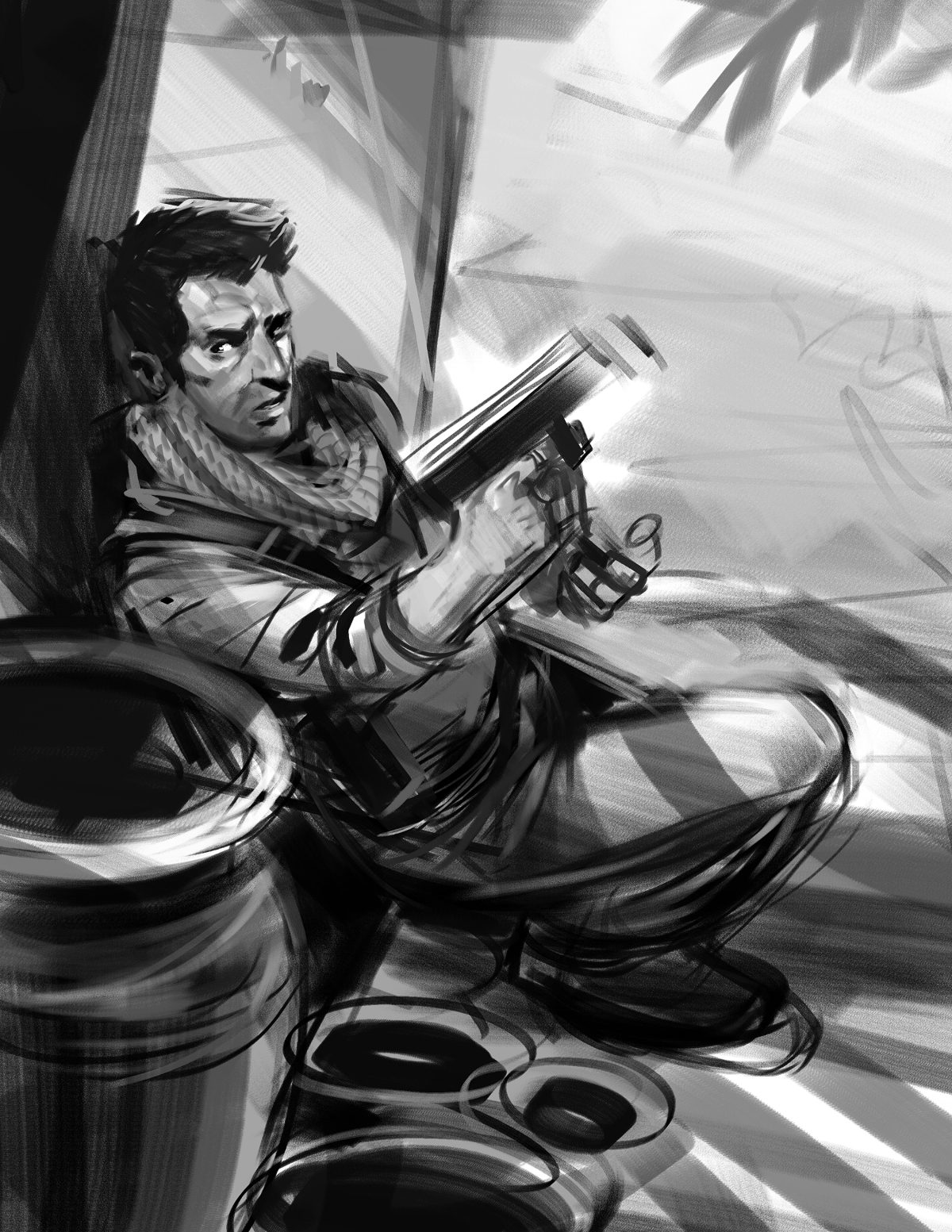 Dan Milligan Illustration Ltd. art blog: Uncharted 3 ( action sketches)