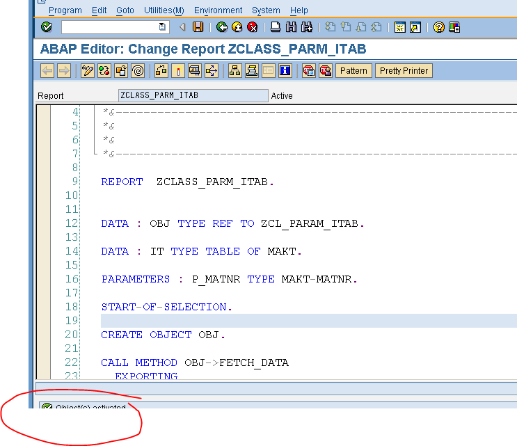 Sap Tech Global Class Passing Parameters Parameter And Internal Table To Methods