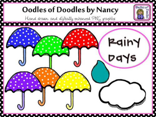 Classroom Freebies Too: Polka Dot Umbrella Clip Art Set