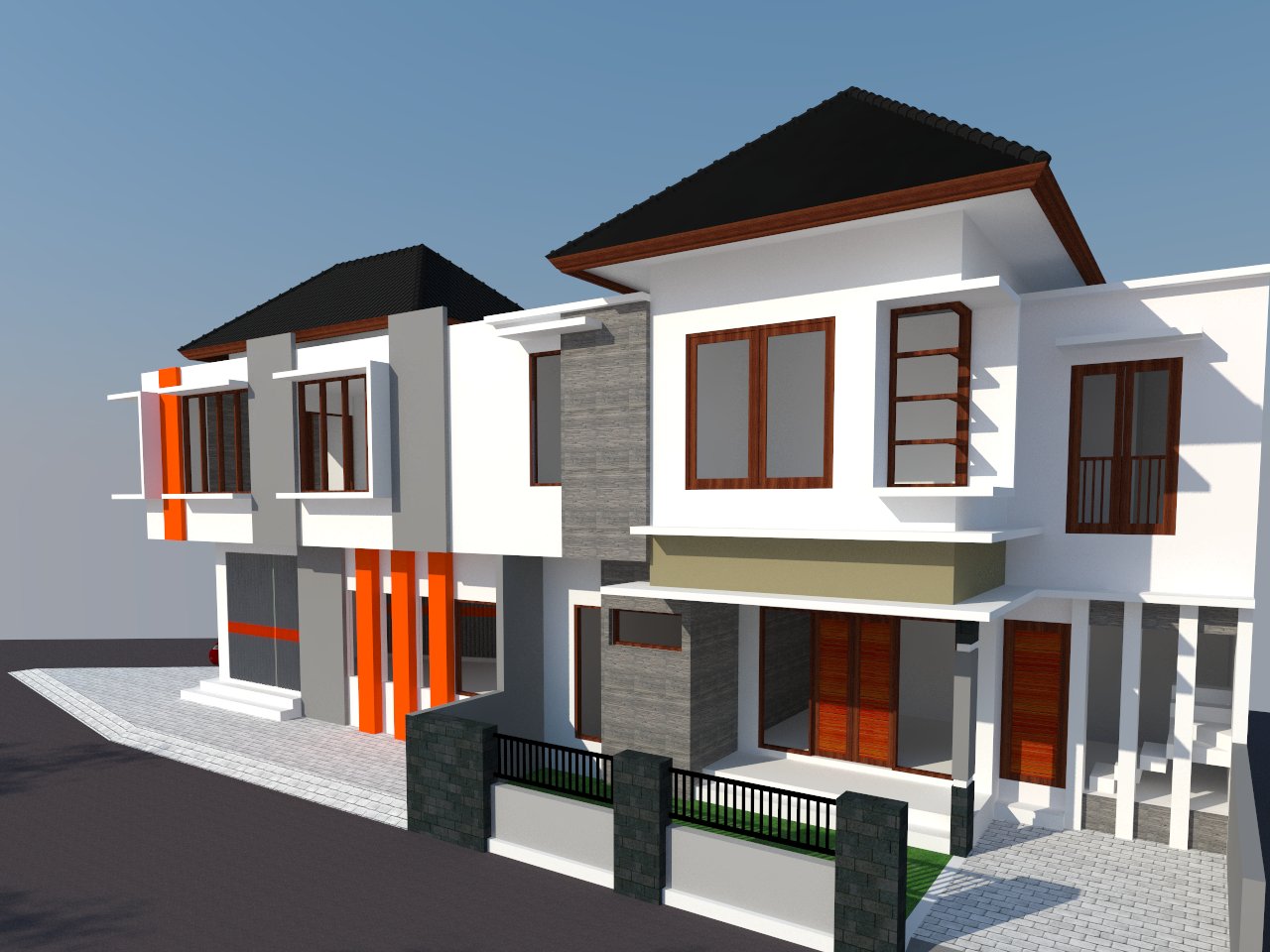 Gambar 3D Rumah dan Ruko Gunung Sari Denpasar - JEKSEN WISMA KRIYA