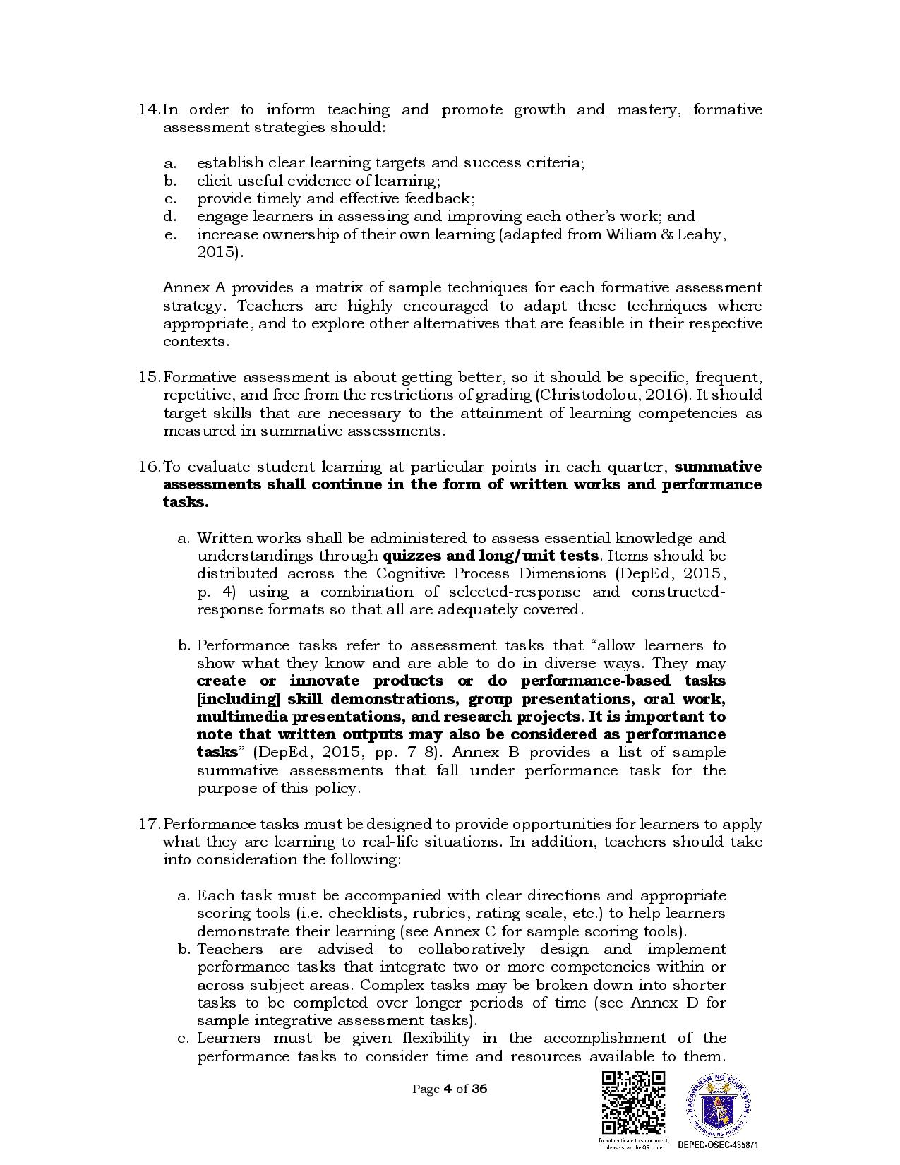DepEd Memos, Orders & Results: ASSESSMENT AND GRADING SYSTEM FOR SY 2020-2021