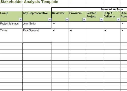 Microsoft Excel Templates: Stakeholder Analysis Template Excel