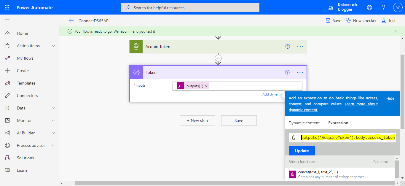 Connecting D365 CRM using Web API and Power Automate Flow.