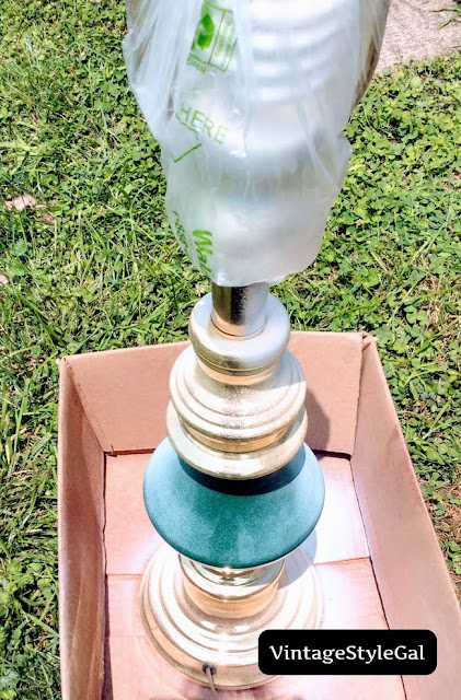 How to paint a metal lamp base | Vintage Style Gal