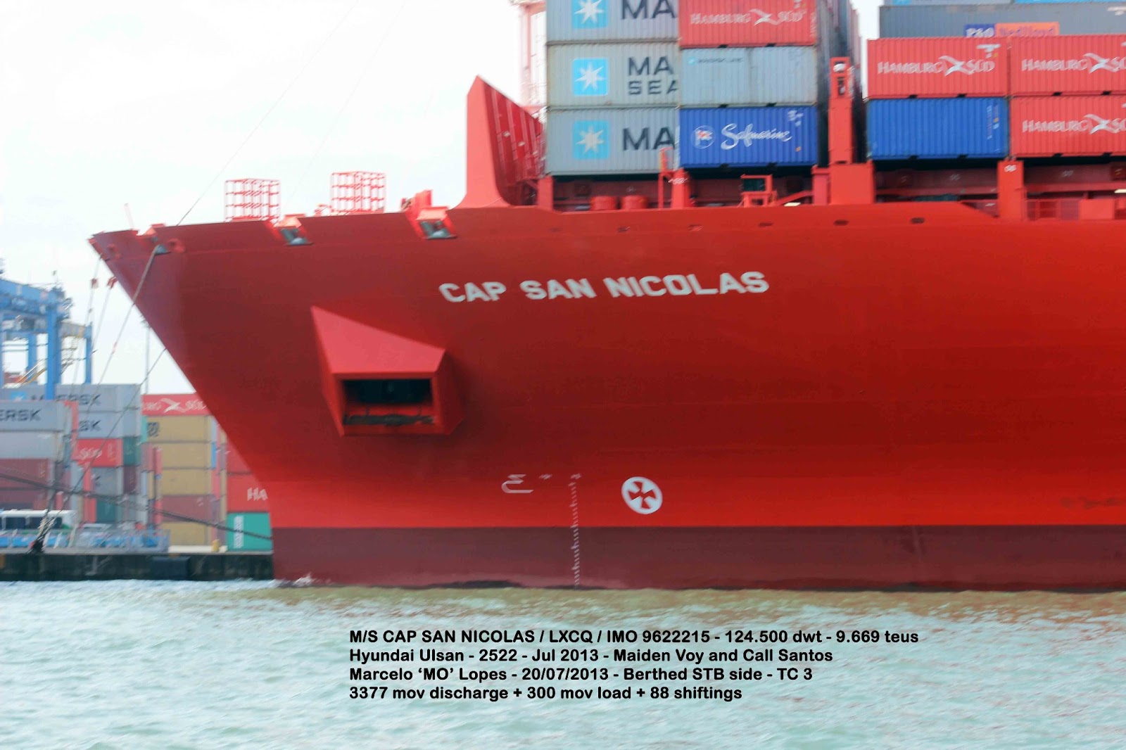Santos Shiplovers: M/S Cap San Nicolas / LXCP - Em sua primeira ...