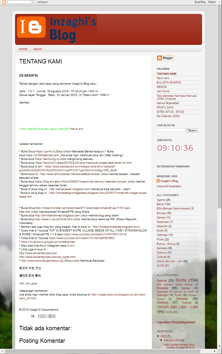 INZAGHI'S BLOG VERSIONS - Inzaghi's Blog (Legacy)