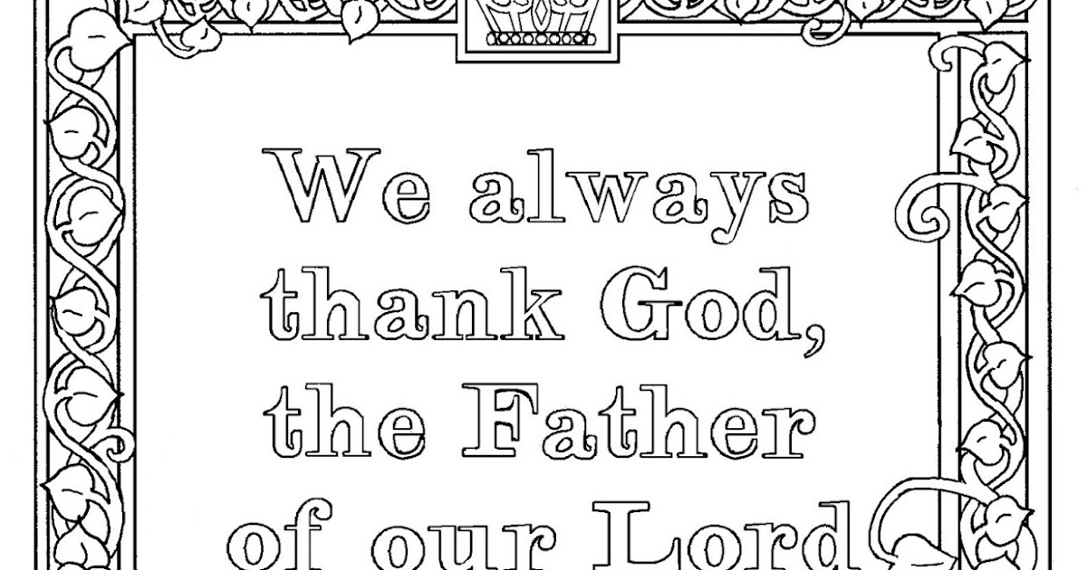 Coloring Pages for Kids by Mr. Adron: Free Colossians 1:3 Print and ...