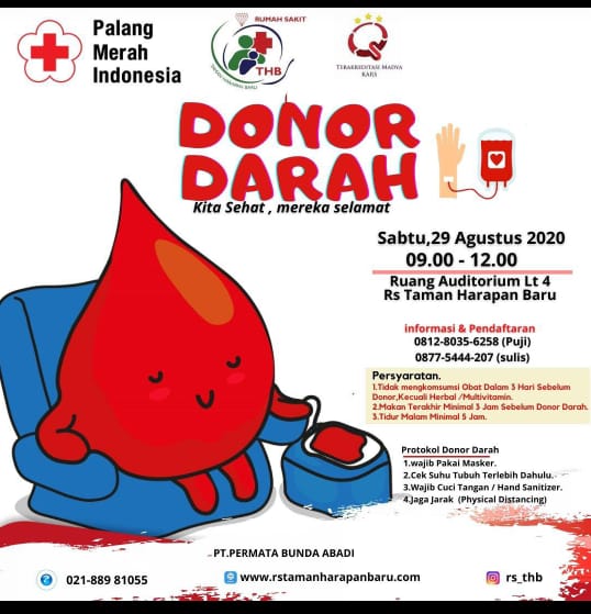 Donor Darah di RS THB 29 Agt 2020 - Seputar Harapan Indah