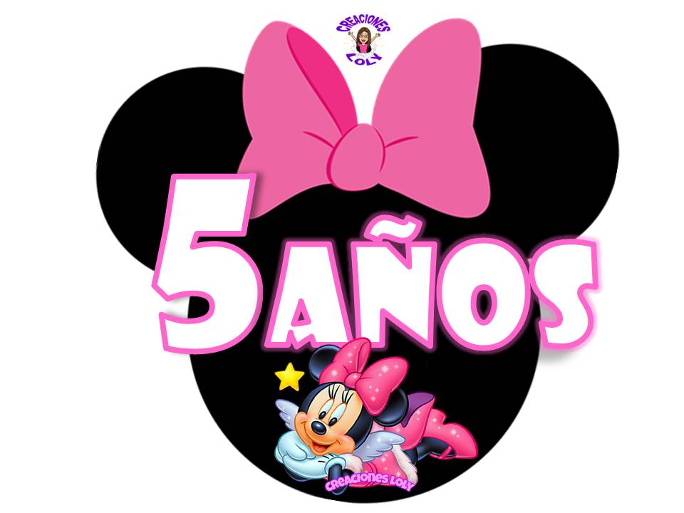 Creaciones Loly: Toppers de Cumpleaños Minnie Rosa