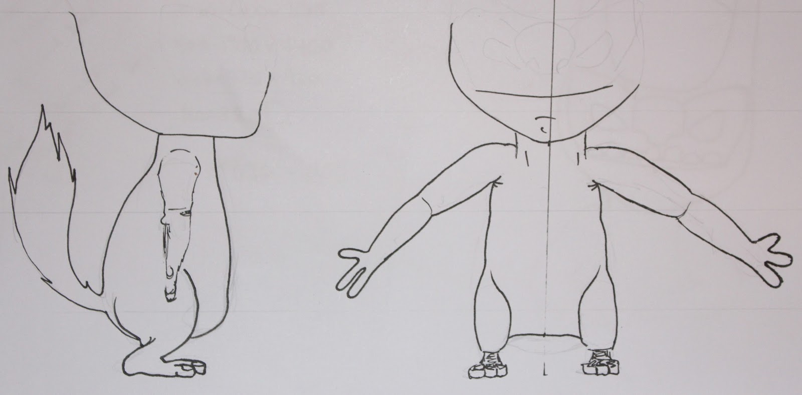 Stitch Experiment: T-pose drawings