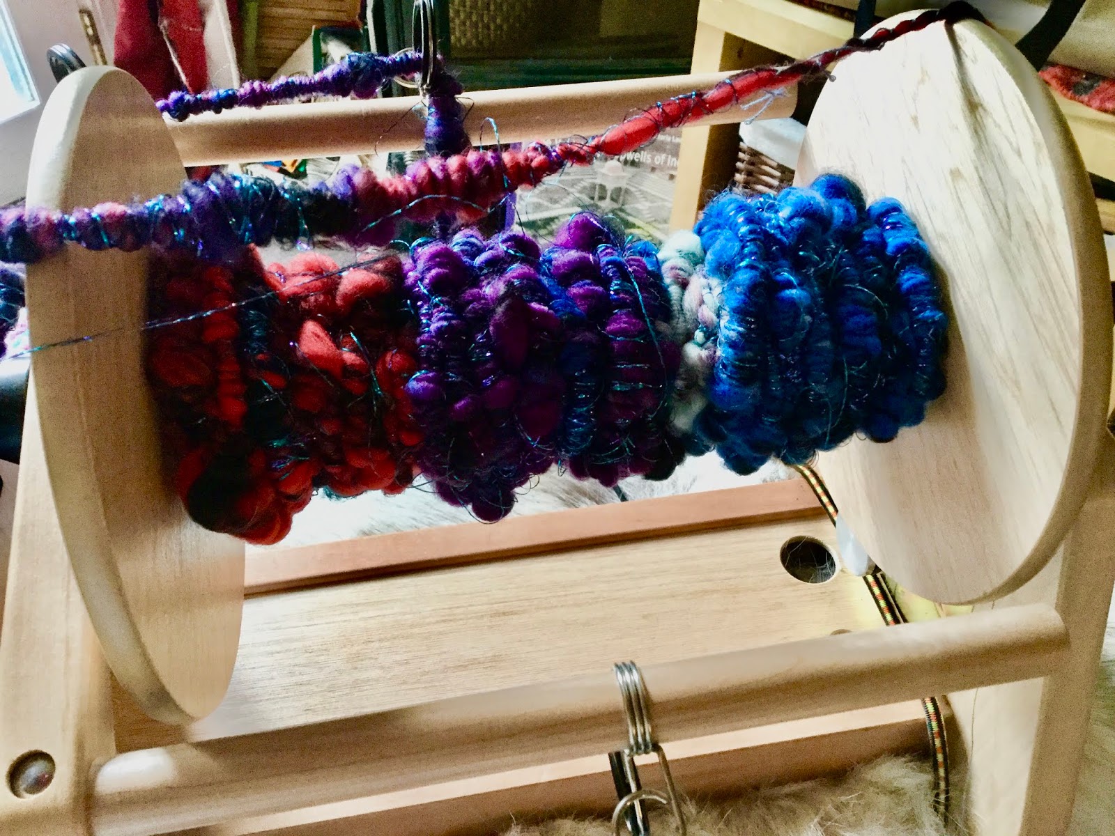 CENTERING WITH FIBER: Starting 2020 off spinning art yarn for the month ...