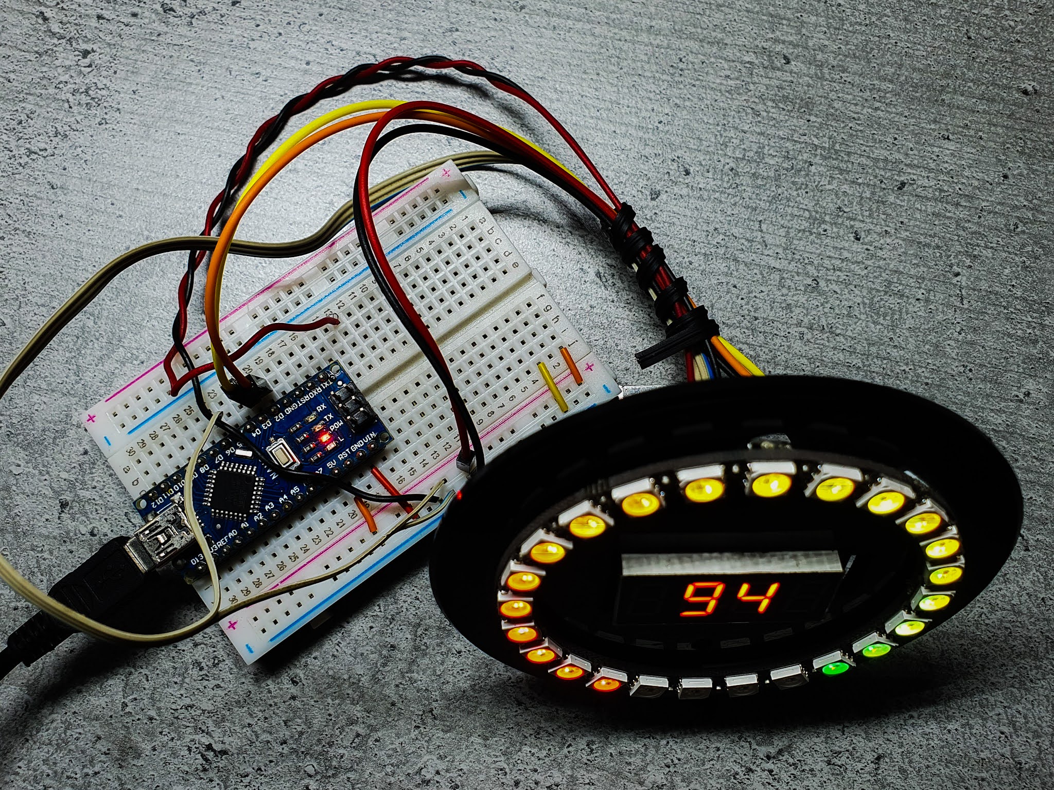Progress Indicator With Addressable Pixel Ring · One Transistor