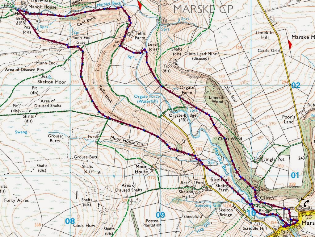 Getting About a Bit - Walking: Muddy Marske to Helwith Bridge