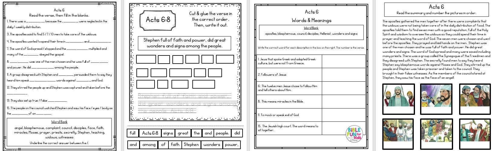 Acts Chapter 6 | Bible Fun For Kids