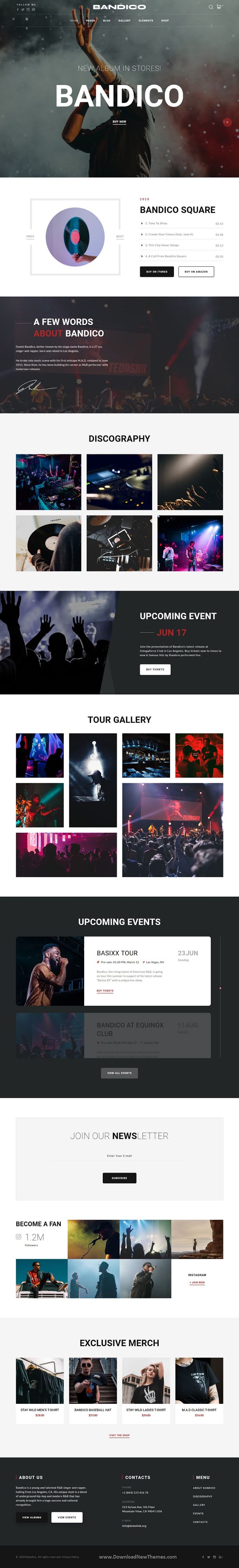 Bandico HTML5 Music and Band Template - Download New Themes