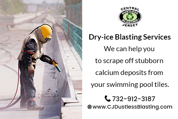 Pool Tile Cleaning With Dry Ice Blasting