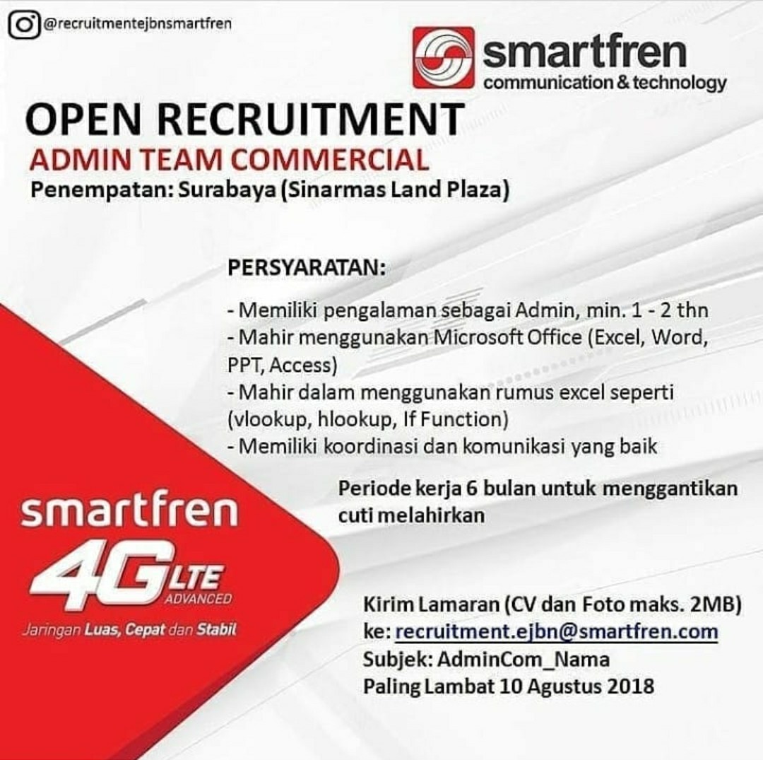 Info Lowongan Kerja Terbaru: Info loker terbaru smartfren