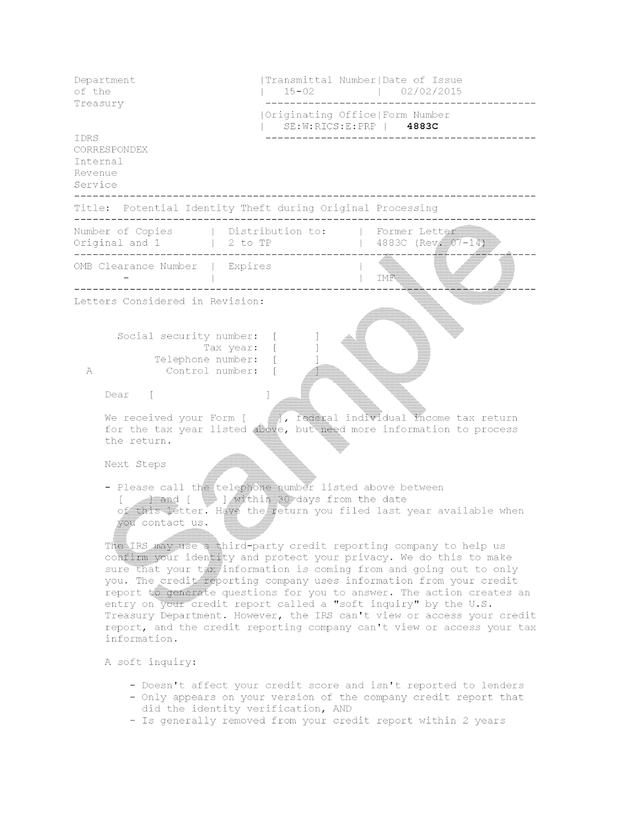 Irs Letter 4883C Thankyou Letter Irs Letter 4883C Thankyou Letter