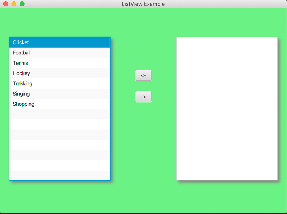 Programming for beginners: JavaFX: ListView