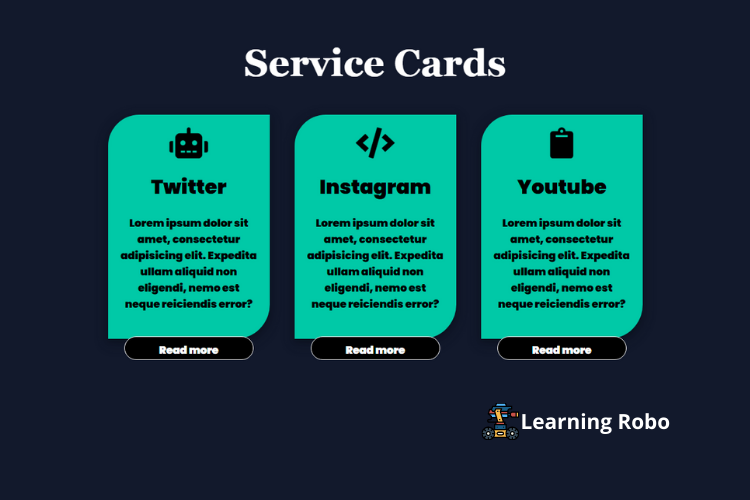 Responsive Service Card Design using HTML & CSS with modern UI