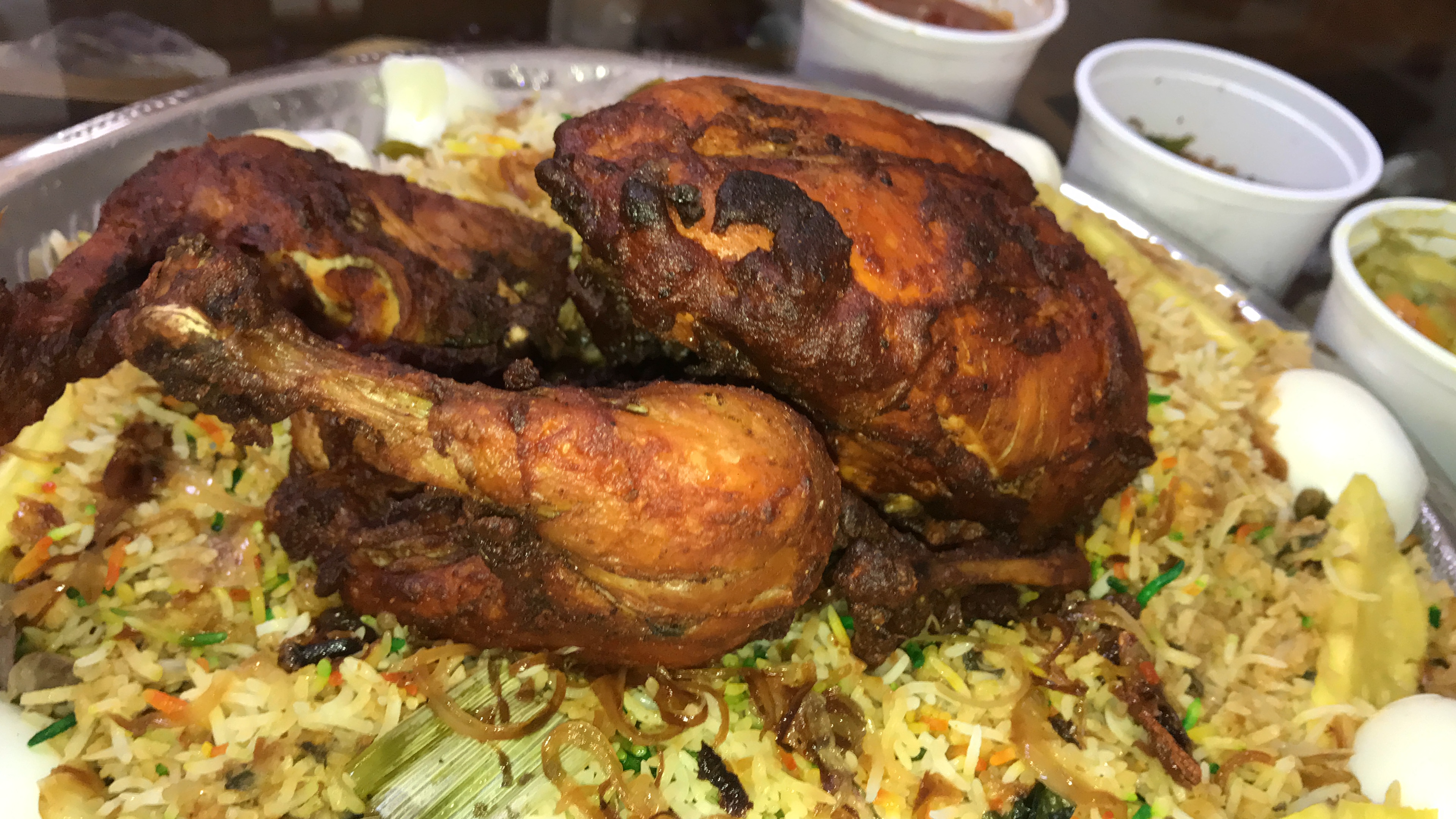 iTASTE: SAWAN - Chicken Biryani Sawan With A Full Fried Chicken On Top ...