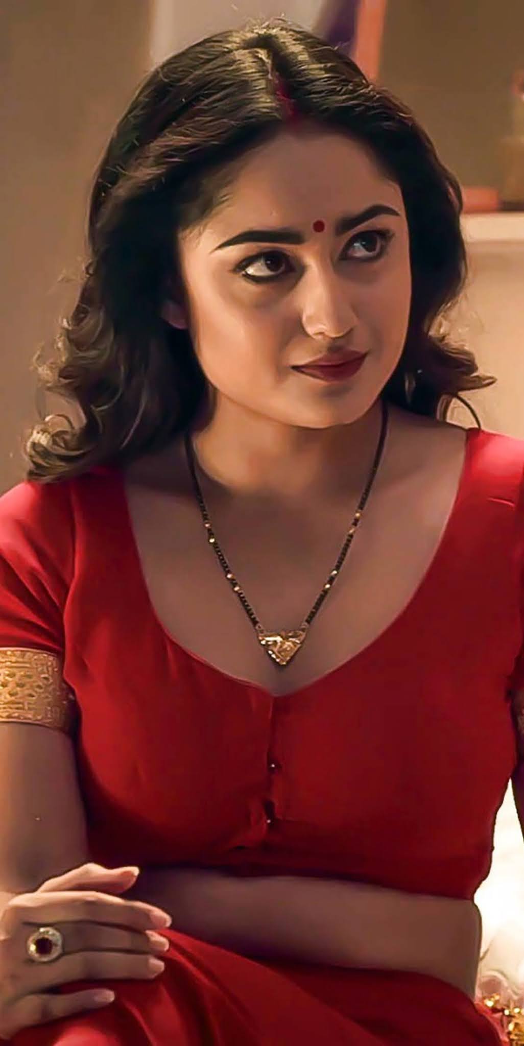 Hot Tridha Choudhury Very Hot In Red Half Saree From Ashram Hd