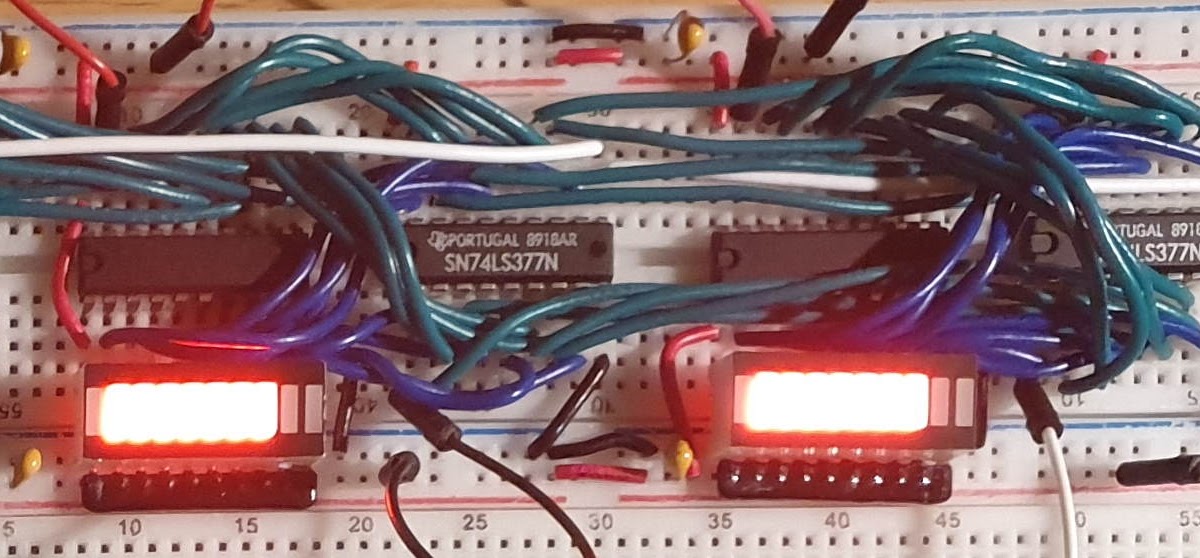 8-bit Computer: A & B registers and LED outputs