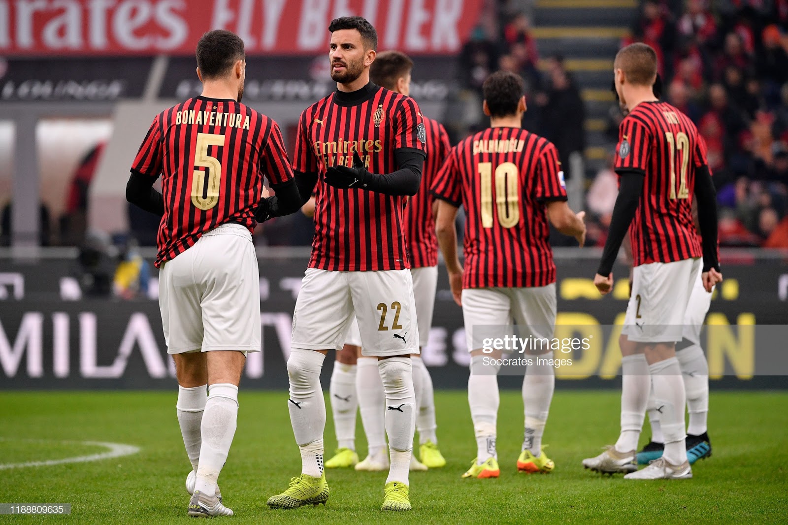 Font Number Football: font AC Milan 2020