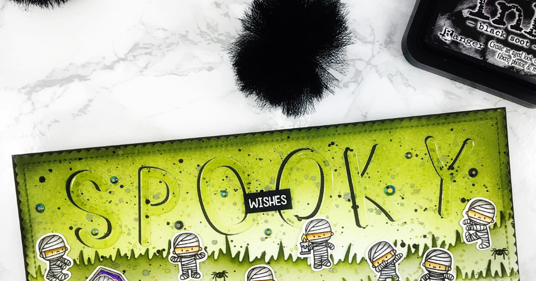 Pink Peppermint Cards: Spooky Wishes Halloween Slimline Card