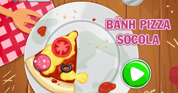 Học làm bánh pizza socola qua game nấu ăn