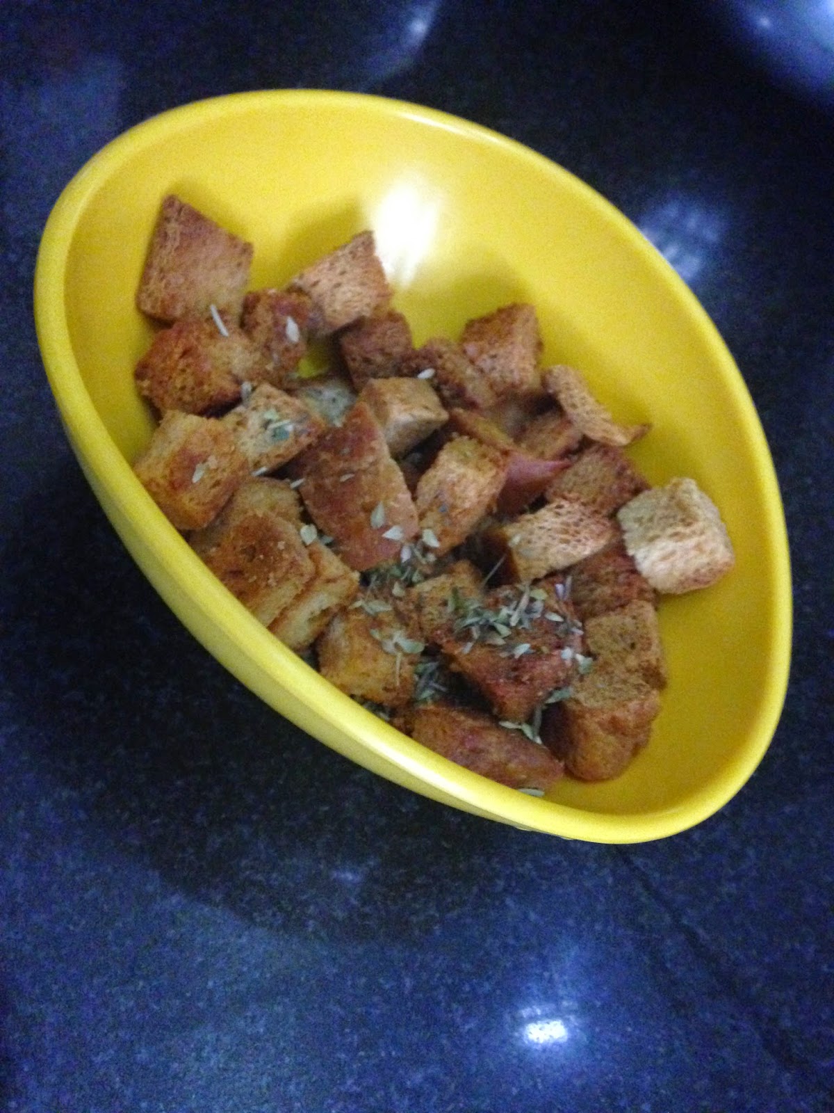 Easy Homemade Croutons - little crunch bites for munching delights