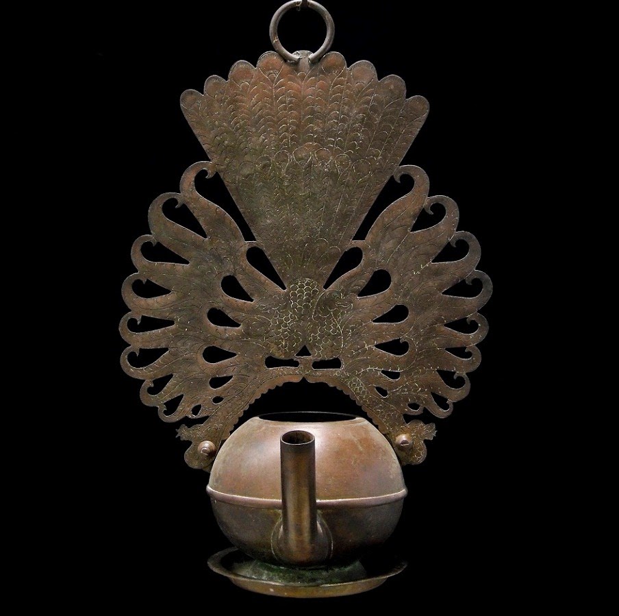 PATINA FOLK & ETHNOGRAPHIC ART: BLENCONG JAVANESE SHADOW PUPPET OIL LAMP